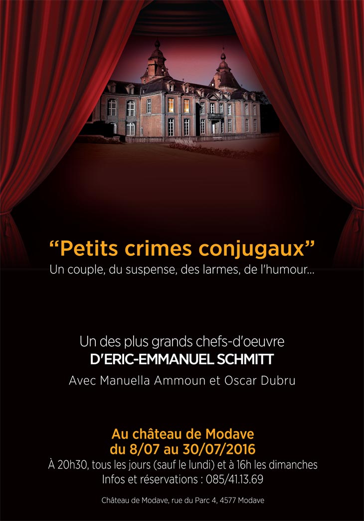 Théâtre au Château : Petits crimes conjugaux, d'Éric-Emmanuel Schmitt ...